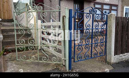 Wrought iron garden gates, council estate, Sheffield circa 1950 Stock ...