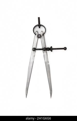 Industrial metallic compass Work tool isolated on white background ...
