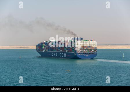 The container ship CMA CGM Mexico manoeuvring at the Port of ...