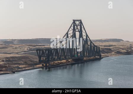 El Ferdan Railway Bridge Near Ismalia, Suez Canal, Egypt Stock Photo ...