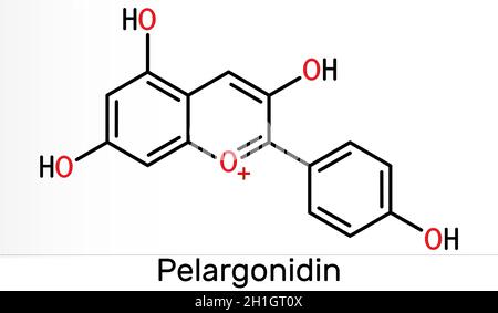 Pelargonidin pigment molecule. Skeletal formula Stock Photo - Alamy
