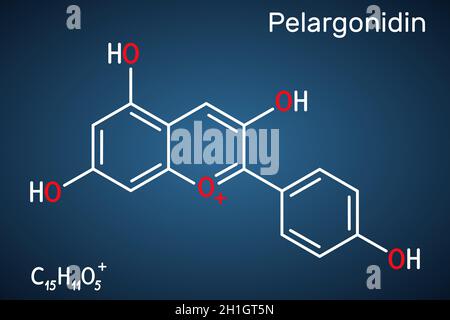 Pelargonidin pigment molecule. Skeletal formula Stock Vector Image ...