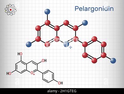 Pelargonidin pigment molecule. Skeletal formula Stock Vector Image ...