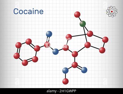 Cocaine molecular structure. Cocaine skeletal chemical formula ...