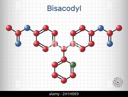 Bisacodyl, bisacodil molecule. It is stimulant laxative drug for the ...