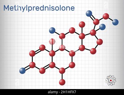 Methylprednisolone molecule. It is synthetic corticosteroid ...