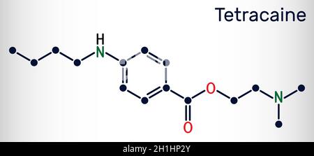 Tetracaine, amethocaine molecule. It is local anesthetic widely used in ...