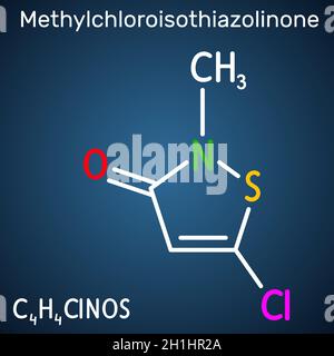Methylchloroisothiazolinone, MCI molecule. It is Isothiazolinone ...