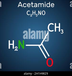 Acetamide (ethanamide) molecule. Used as plasticizer and industrial ...