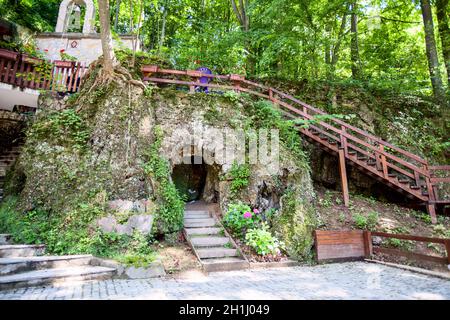 The monk’s cave, monastic cell, The Tuman Monastery, Orthodox monastery ...