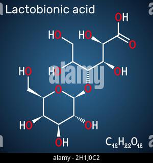 Lactobionic acid, lactobionate molecule. It is PHA, polyhydroxy acid ...