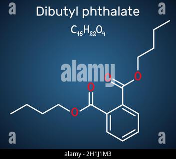 Dibutyl phthalate, DBP molecule. It is phthalate ester, diester. It is ...