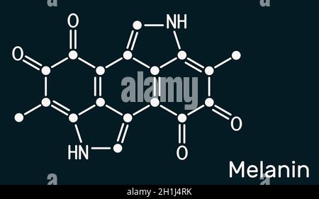 Melanin molecule, Structural chemical formula on a white background ...
