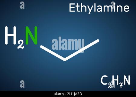 Ethylamine, ethanamine, aminoethane, ethyl amine molecule. It is two ...