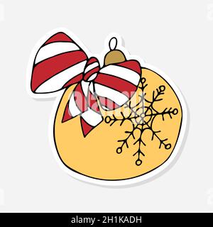 Christmas background. Sticker ball. Vector illustration Stock Vector ...