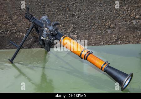 Old Soviet RPG-7 Anti-Tank Grenade-launcher with grenades Stock Photo ...