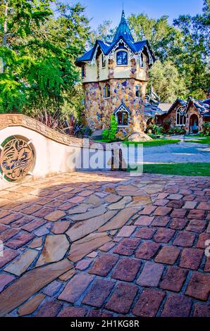 A footbridge leads to Mosher Castle, Oct. 16, 2021, in Fairhope ...