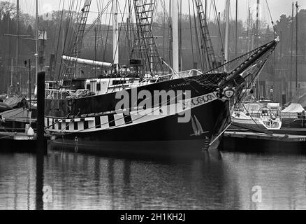 Sea Cadet brigantine training ship, TS Royalist on manoeuvres in Poole ...