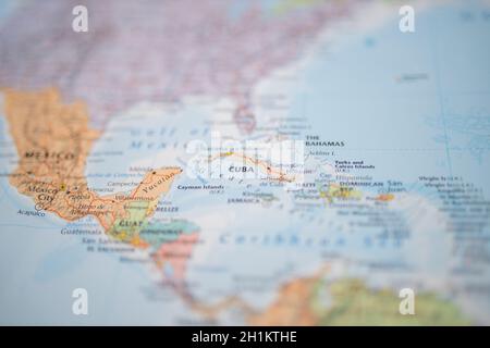 The Bahamas on a colorful and blurry map of the Lucayan Archipelago ...