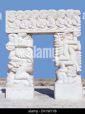 Jacob's dream, Statue in Jaffa south of Tel Aviv city, Israel Stock ...