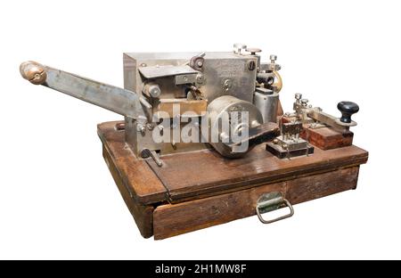 Telegraph 19th century - is isolated on the white Stock Photo - Alamy