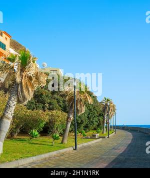 The seafront promenade of Jardim do Mar in the south-west of the island ...