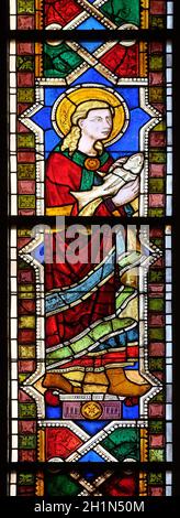Archangel Raphael stained glass, Holy Trinity Church, Churchover ...