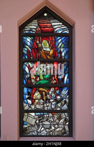 Resurrection, God gives people new life, stained glass window by Sieger ...