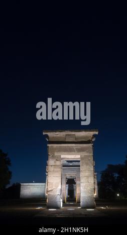 Sideview of Temple of Debod at night, Madrid, Spain Stock Photo - Alamy