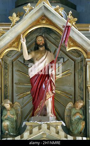 The Risen Christ, statue on the main altar in the parish church of ...
