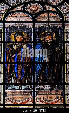 Saint Irenaeus and Saint Pothinus, stained glass window in the Saint ...