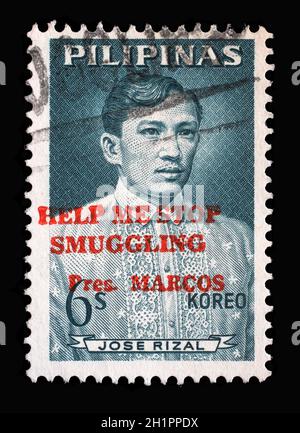 PHILIPPINES - CIRCA 1966: a stamp printed in Philippines shows Emilio ...