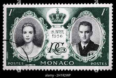 1 franc postage stamp of Princess Grace of Monaco (Grace Kelly) issued ...
