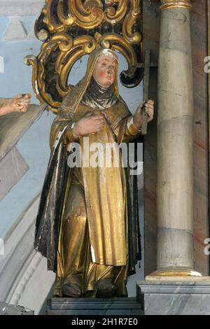 Saint Agnes, statue on the altar of Saint Anthony of Padua in the ...