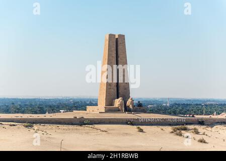 Ismailia, Egypt - November 5, 2017: A monument, in the shape of an AK ...