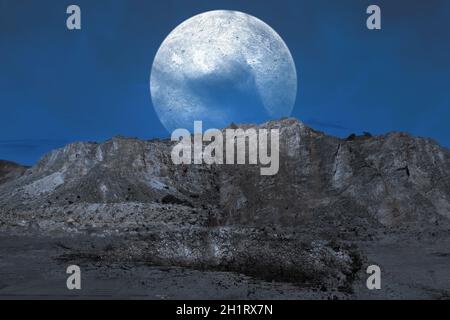 Spooky rock hills with the dramatic scene background Stock Photo - Alamy
