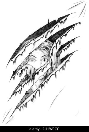 illustration of a woman's face concept art Stock Photo - Alamy