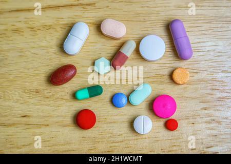 Pharmacy theme background, Pharmaceutical medicament for health. Drug ...