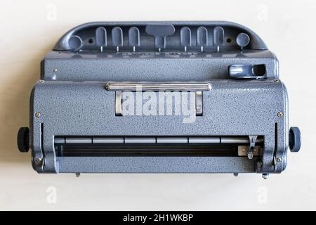 Moscow, Russia - June 5, 2021: Perkins Brailler, manual braille ...