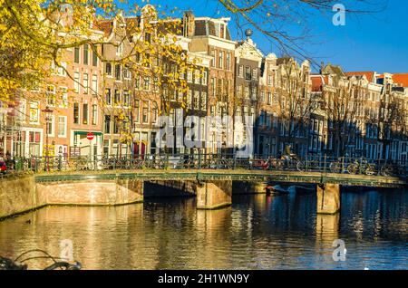 AMSTERDAM, THE NETHERLANDS - NOVEMBER 18, 2018: Urban scene in ...