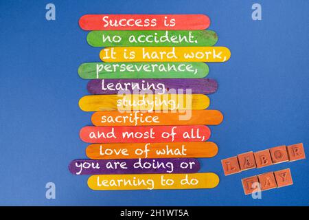 a quote with a the words happy Labor Day on the background Stock Photo ...