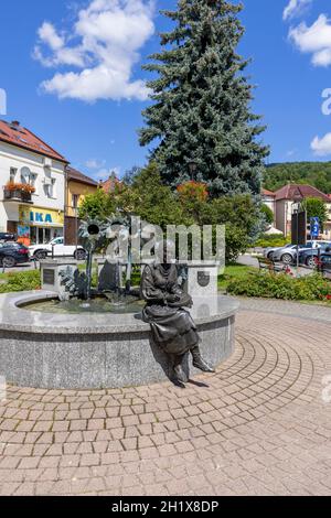Makow Podhalanski, Poland - August 7, 2021: Monument to an embroiderer ...