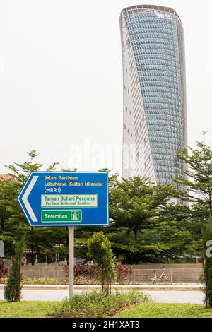 Beautiful impressive blue skyscraper in Kuala Lumpur Malaysia ...