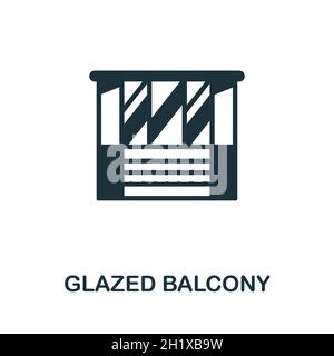 Balcony icon. Monochrome sign from balcony collection. Creative Balcony ...