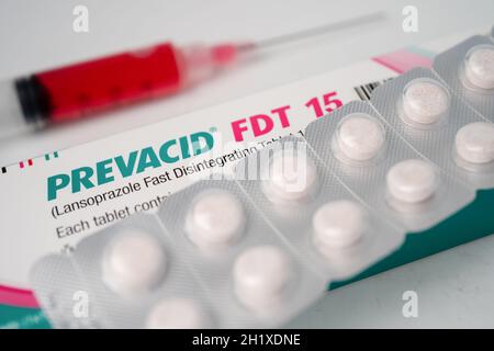Bangkok, Thailand, October 1, 2020 Prevacid, Lansoprazole, medication ...