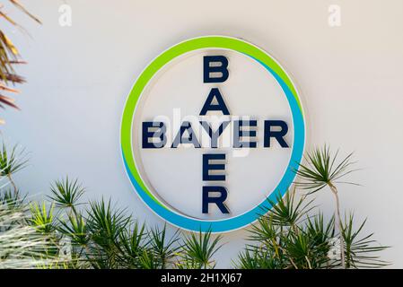 Signage and the logo on the outside of Bayer Australia's headquarters ...