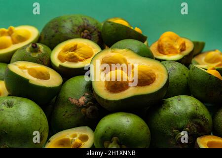 Some ripe pequi fruits. Pequi, fruit from the Brazilian cerrado, very ...