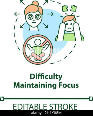 Difficulty with concentration concept icon Stock Vector Image & Art - Alamy