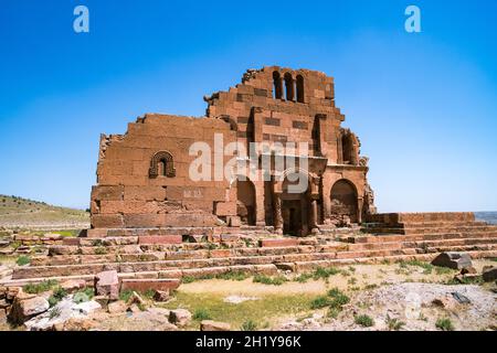 Ancient Armenian church - the basilica of Yereruyk, located in Shirak ...