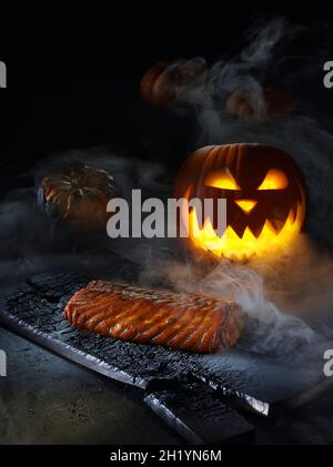 Smoked salmon for Halloween Stock Photo - Alamy